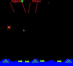 Screenshot of Missile Command (Arcade, 1980) - MobyGames