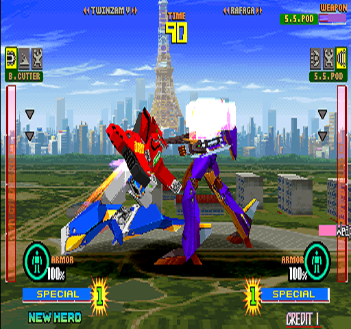 Screenshot of Tech Romancer (Arcade, 1998) - MobyGames