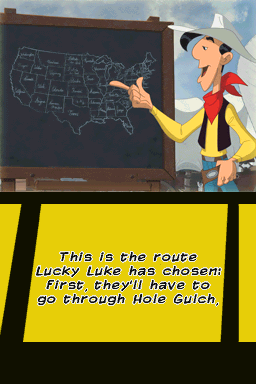 Screenshot of Go West!: A Lucky Luke Adventure (Nintendo DS, 2007) - MobyGames