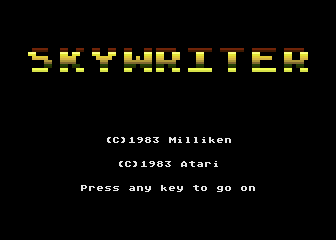 Screenshot of Sky Writer (Atari 8-bit, 1983) - MobyGames