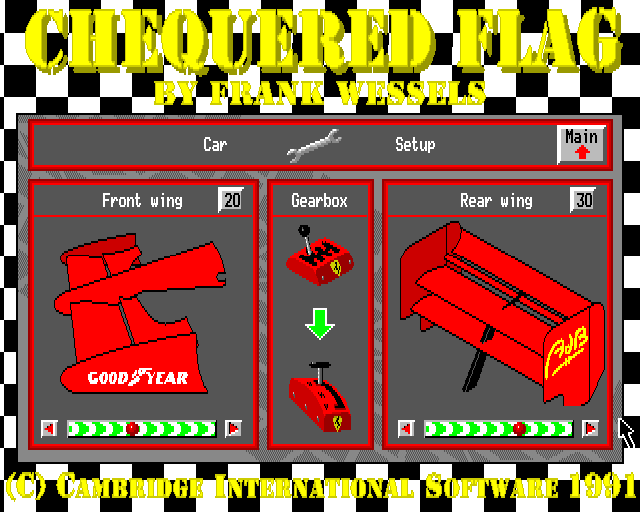 Screenshot of Chequered Flag (Acorn 32-bit, 1991) - MobyGames