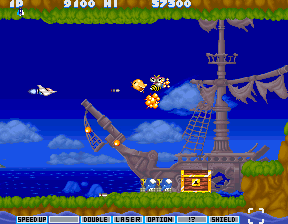 Screenshot of Parodius (Arcade, 1990) - MobyGames