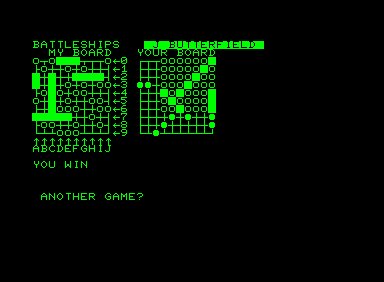 Screenshot of Battleships (Commodore PET/CBM, 1978) - MobyGames