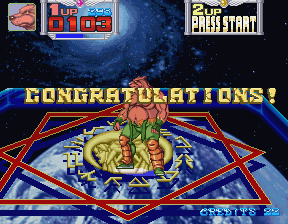 Screenshot of Metamorphic Force (Arcade, 1993) - MobyGames
