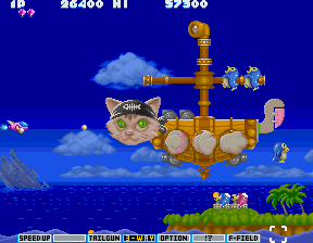 Screenshot of Parodius (Arcade, 1990) - MobyGames