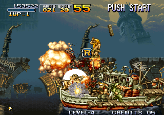 Screenshot of Metal Slug: Super Vehicle - 001 (Arcade, 1996) - MobyGames
