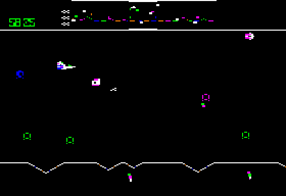 Screenshot of Defender (Apple II, 1981) - MobyGames