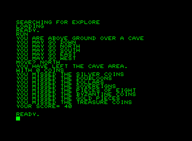 Screenshot of Explore (Commodore PET/CBM, 1980) - MobyGames