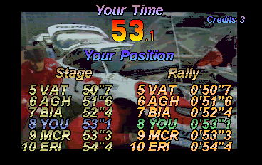 Screenshot of World Rally Championship (Arcade, 1993) - MobyGames