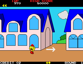 Screenshot of Pac-Land (Arcade, 1984) - MobyGames