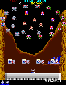 Screenshot of Return of the Invaders (Arcade, 1985) - MobyGames