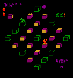 Screenshot of Q*bert's Qubes (Arcade, 1983) - MobyGames