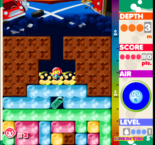 Screenshot of Mr. Driller (Arcade, 1999) - MobyGames
