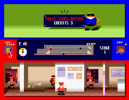 Screenshot of Bonanza Bros. (Arcade, 1990) - MobyGames