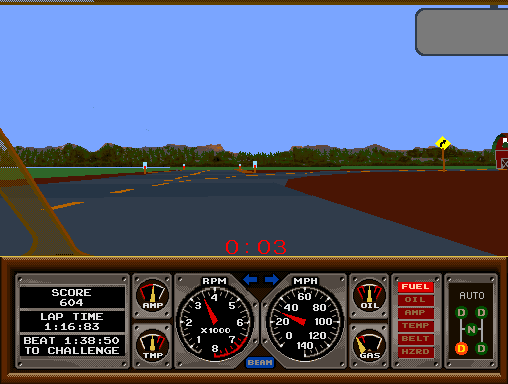 Screenshot of Hard Drivin' (Arcade, 1989) - MobyGames
