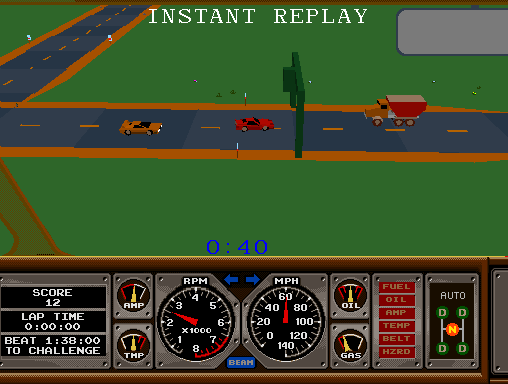 Screenshot of Hard Drivin' (Arcade, 1989) - MobyGames