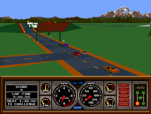 Screenshot of Hard Drivin' (Arcade, 1989) - MobyGames
