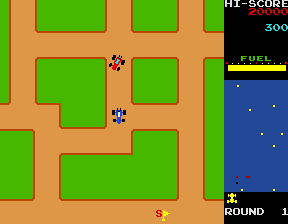 Screenshot of Rally-X (Arcade, 1980) - MobyGames