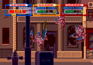 Screenshot of Laser Ghost (Arcade, 1989) - MobyGames