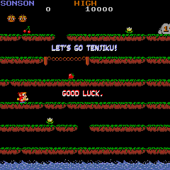 Screenshot of SonSon (Arcade, 1984) - MobyGames