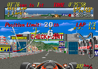 Screenshot of Super Monaco GP (Arcade, 1989) - MobyGames