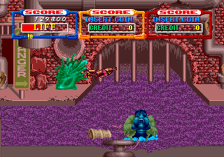 Screenshot of Laser Ghost (Arcade, 1989) - MobyGames