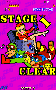 Screenshot of Zing Zing Zip (Arcade, 1992) - MobyGames