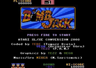 Screenshot of Bomb Jake (Atari 8-bit, 2008) - MobyGames