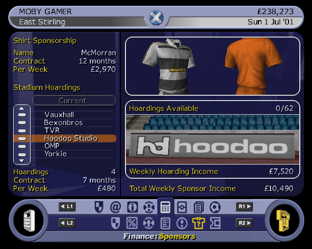 Screenshot of LMA Manager 2002 (PlayStation 2, 2001) - MobyGames
