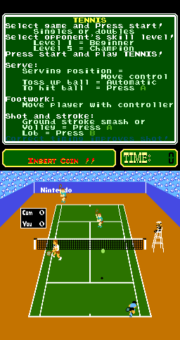 Screenshot of Tennis (Arcade, 1984) - MobyGames