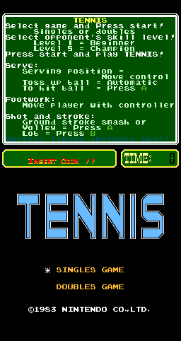Tennis screenshots - MobyGames