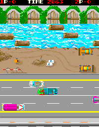 Screenshot of Lady Frog (Arcade, 1990) - MobyGames