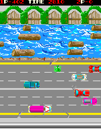 Screenshot of Lady Frog (Arcade, 1990) - MobyGames