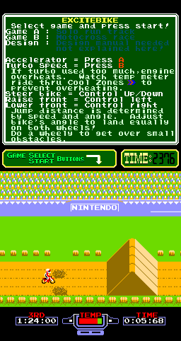 Screenshot of Excitebike (Arcade, 1984) - MobyGames
