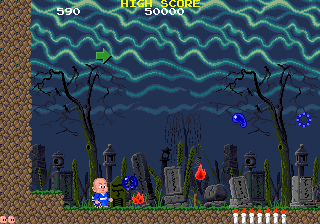 Screenshot of Bonze Adventure (Arcade, 1988) - MobyGames