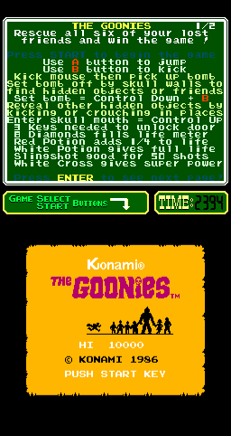 The Goonies screenshots - MobyGames