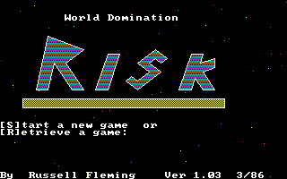 Screenshot of Risk (DOS, 1986) - MobyGames