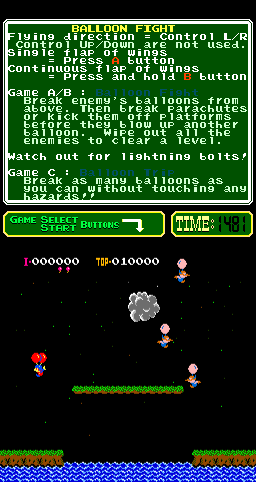 Screenshot of Balloon Fight (Arcade, 1985) - MobyGames