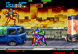 Screenshot of Eight Man (Arcade, 1991) - MobyGames