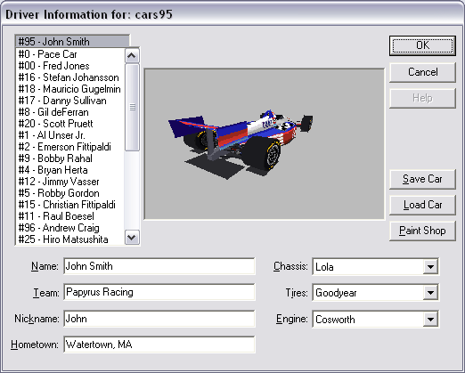 Screenshot of CART Racing (Windows, 1997) - MobyGames