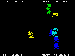 Screenshot of Airbase Invader (ZX Spectrum, 1984) - MobyGames