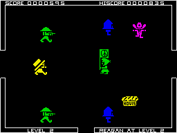 Screenshot of Airbase Invader (ZX Spectrum, 1984) - MobyGames