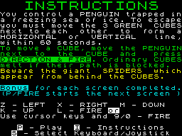 Screenshot of Ice Attack (ZX Spectrum, 1984) - MobyGames