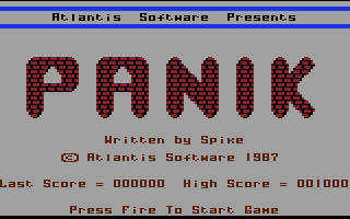Screenshot of Panik! (Atari 8-bit, 1986) - MobyGames