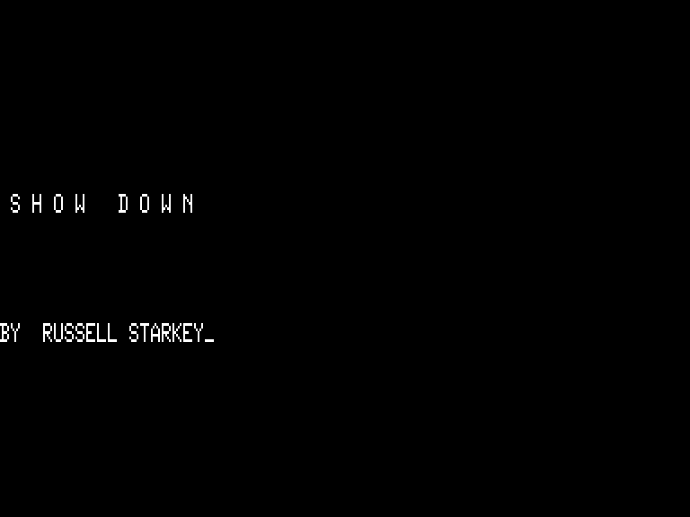 Screenshot of Showdown (TRS-80, 1981) - MobyGames