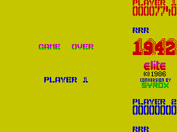 Screenshot of 1942 (ZX Spectrum, 1984) - MobyGames