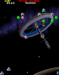 Screenshot of Galaga '88 (Arcade, 1987) - MobyGames