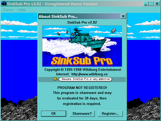 Screenshot of SinkSub Pro (Windows, 1996) - MobyGames