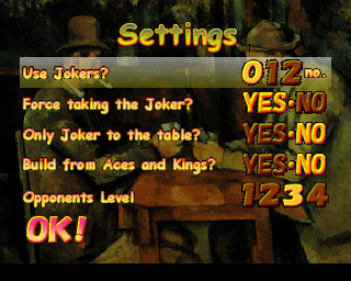 Screenshot of Family Card Games Fun Pack (PlayStation, 1998) - MobyGames