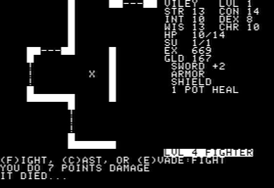 Screenshot of Telengard (Apple II, 1982) - MobyGames